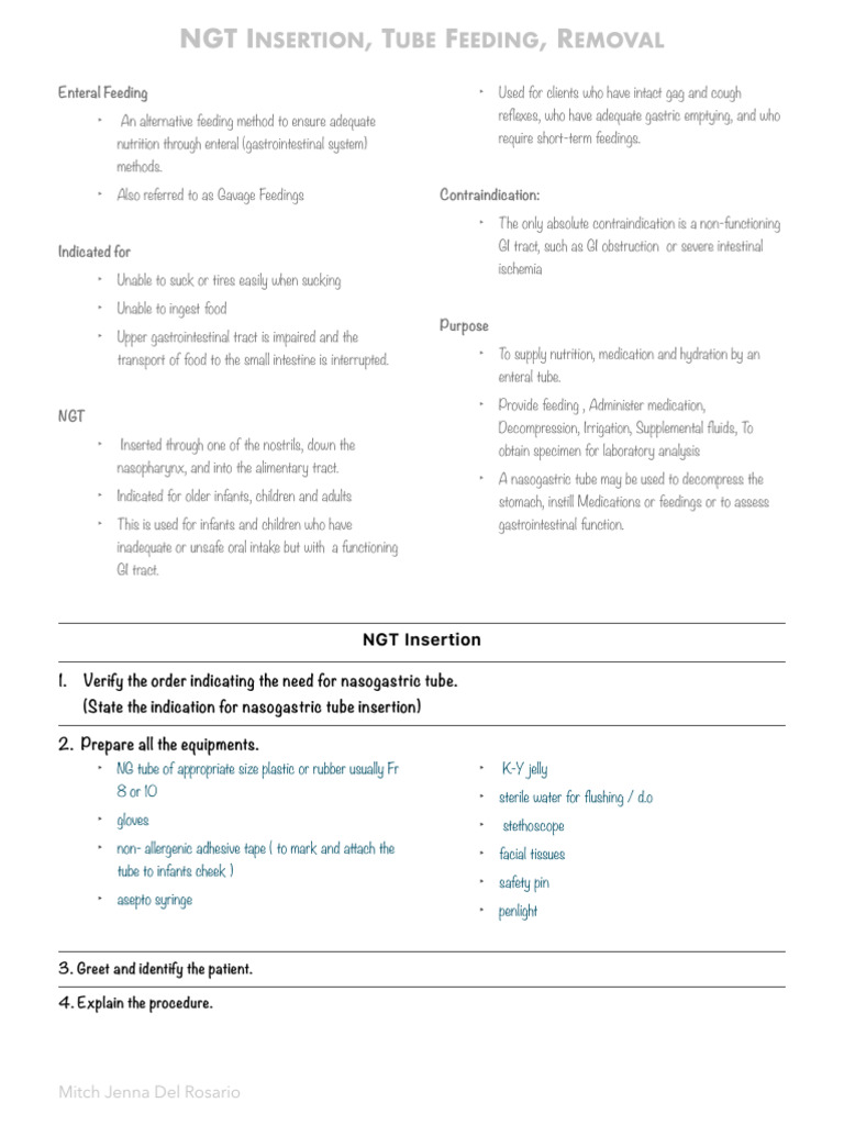 NGT Procedures for Healthcare Staff | PDF | Clinical Medicine