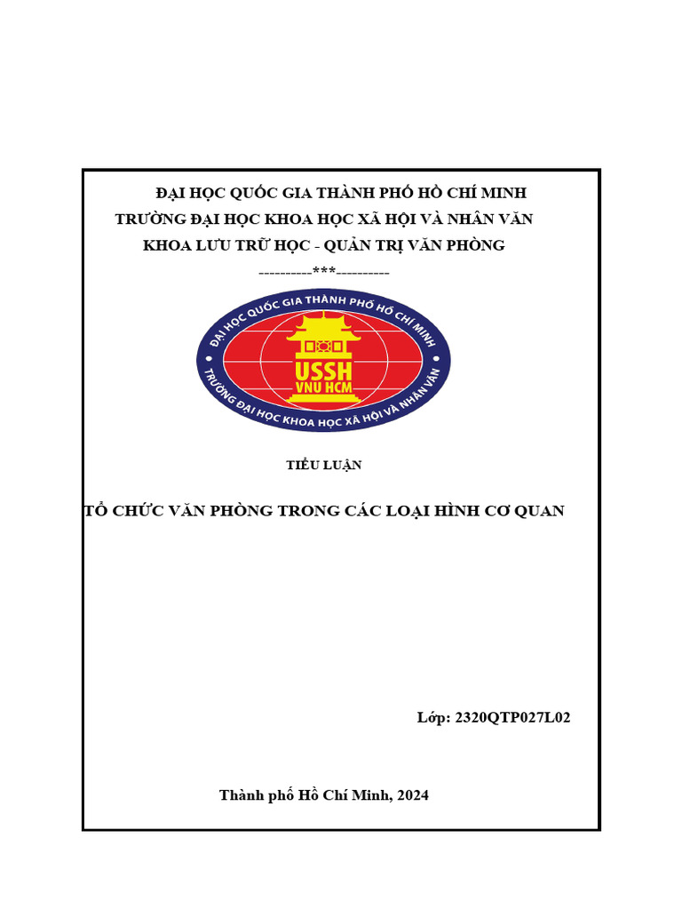 T CH C Văn Phòng Trong Các Lo I Hình Cơ Quan | PDF