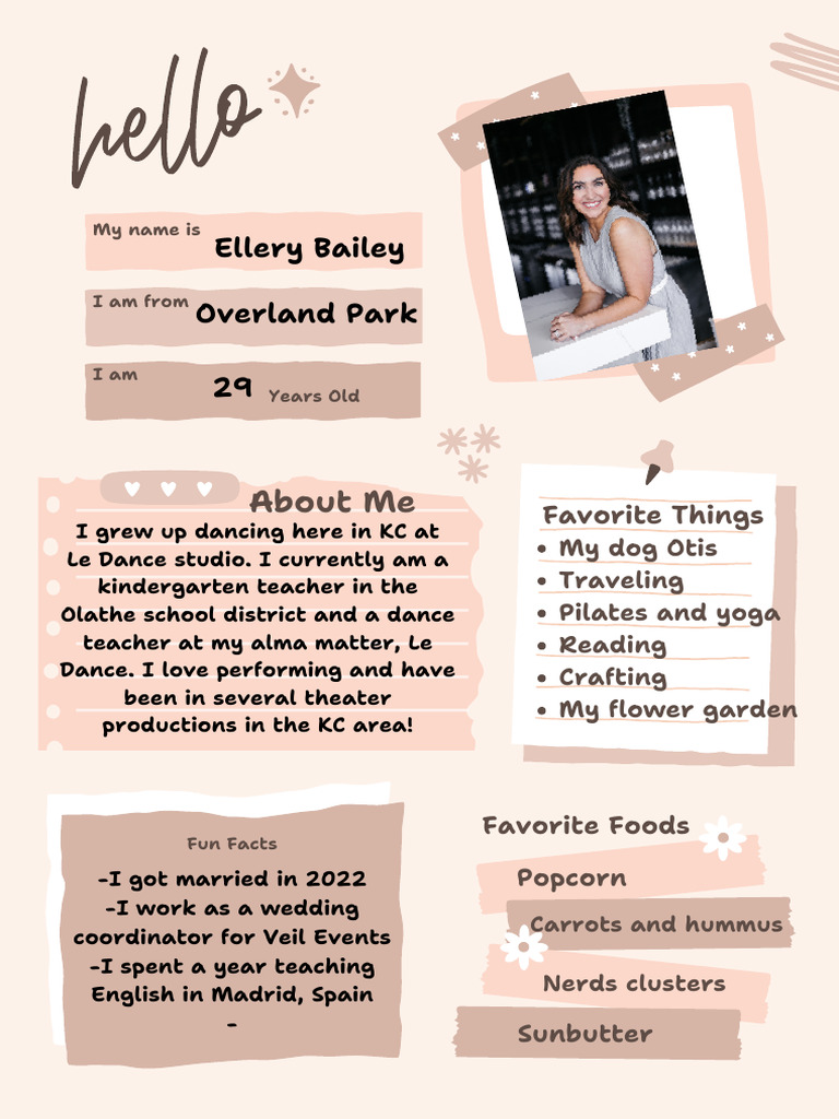 Pink Doodle All About Me Poster | PDF