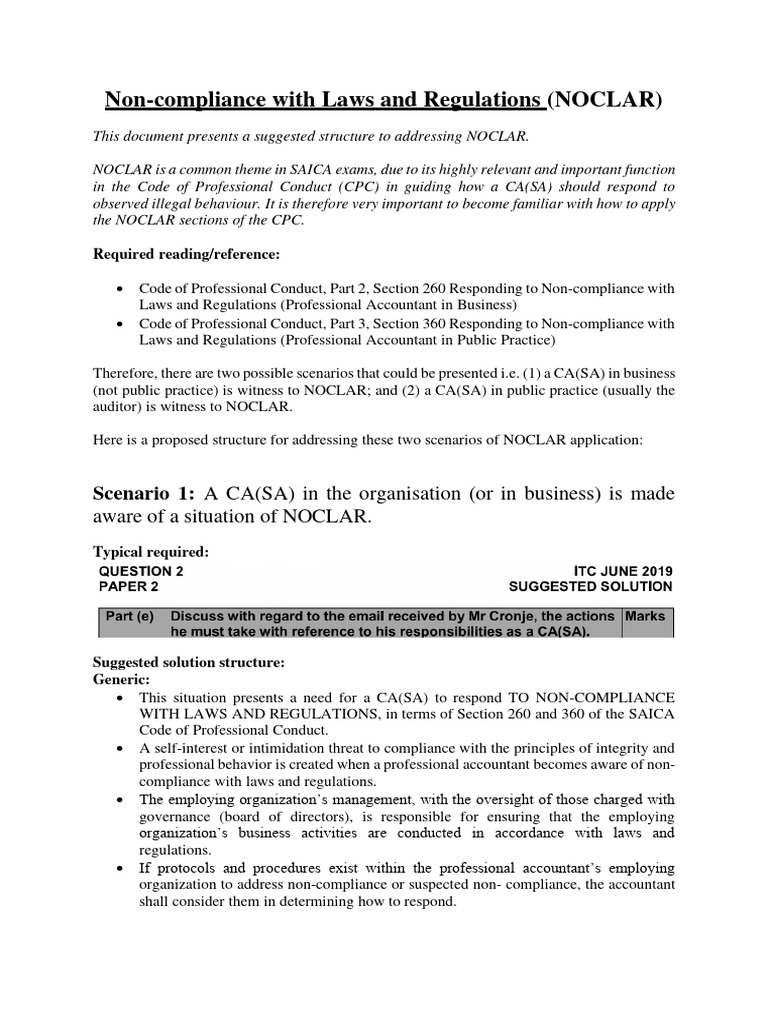 NOCLAR+study+notes 1 | PDF | Audit | Regulatory Compliance