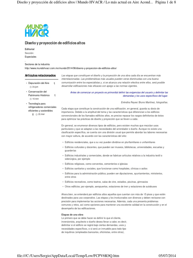 Diseño y Proyección de Edificios Altos | PDF | México | Arquitecto