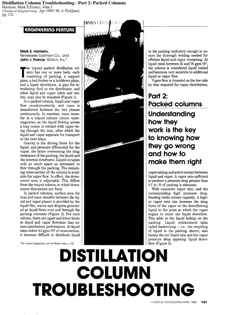 Distillation Column Troubleshooting Part II | PDF