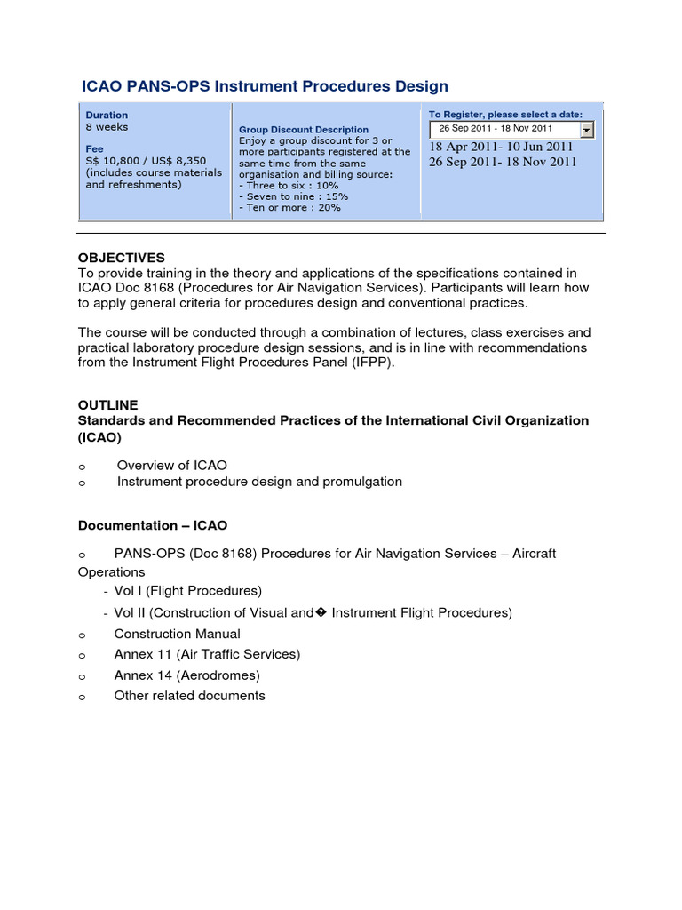 ICAO PANS-OPS Instrument Procedures Design | PDF | Aviation Safety ...
