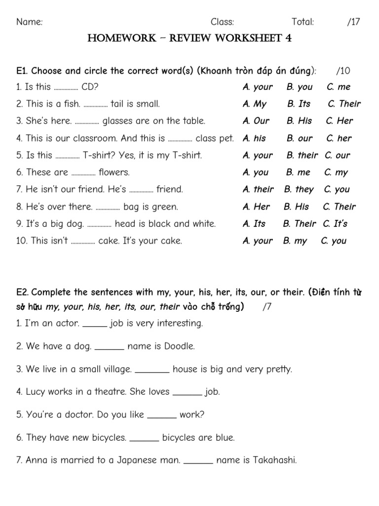 A25 - Homework - Review Worksheet 4 | PDF
