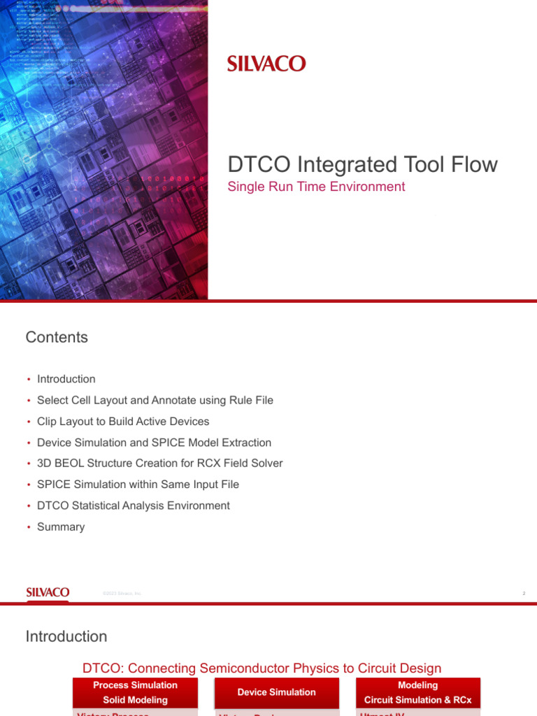 DTCO Integrated Tool Flow-Silvaco | PDF | Spice | Simulation