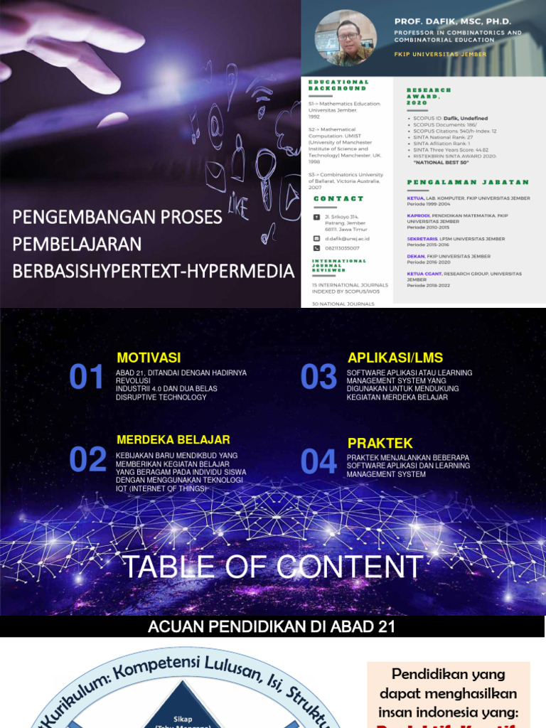 1 Slide Pengembangan Proses Pembelajaran Hypermedia | PDF | Komputer