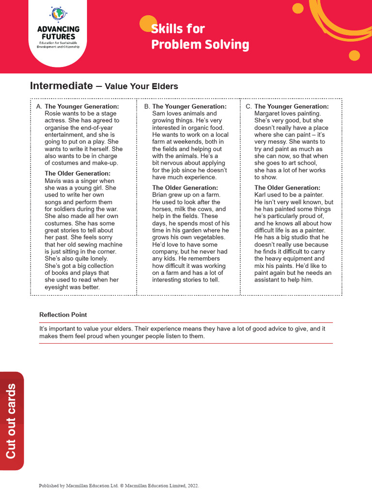 Respect Your Elders Skills Card | PDF | Experience | Old Age