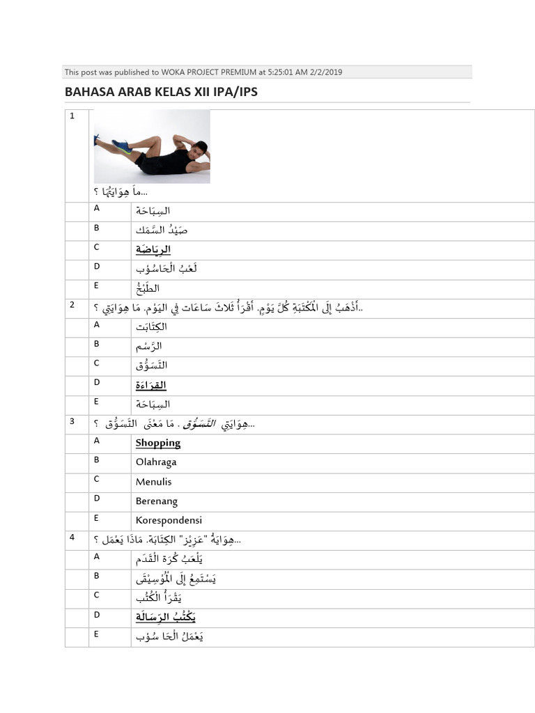 Bhs Arab Kelas 12-1 | PDF