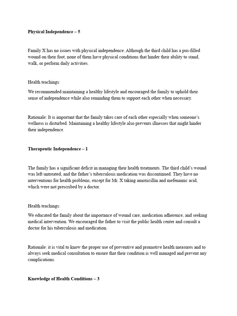 Family Health Management and Independence | PDF | Health Sciences ...