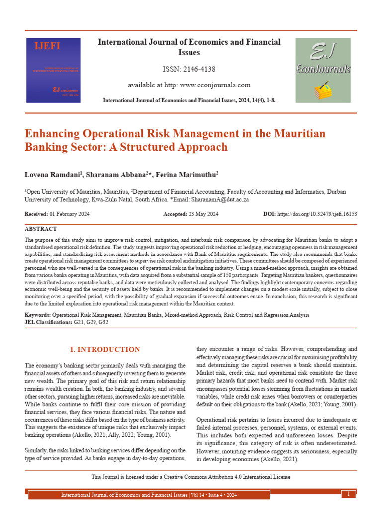 01 IJEFI 16153 Abbana Okey | PDF | Risk | Quantitative Research