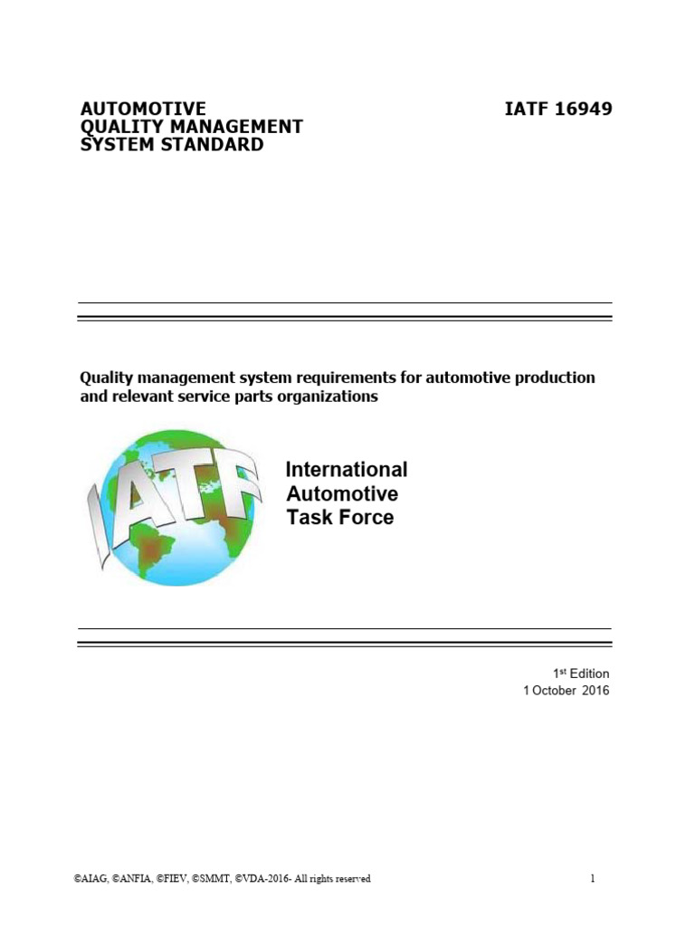 IATF Standard | PDF | Iso 9000 | Quality Management System
