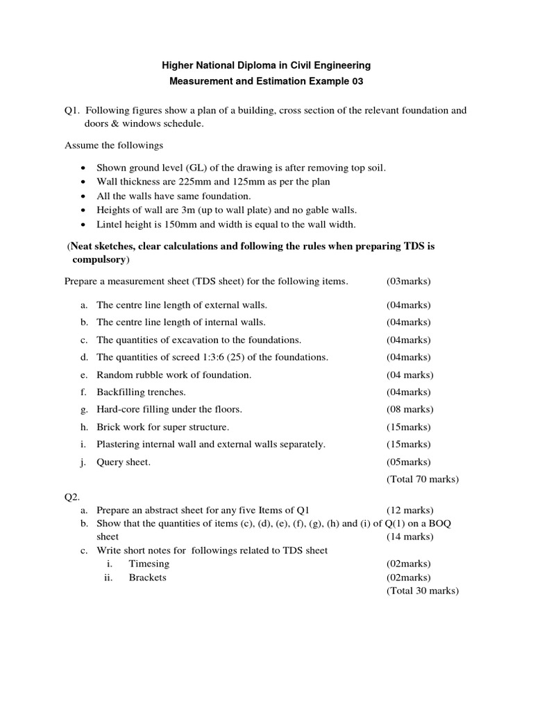 Civil Engineering Measurement Guide | PDF | Buildings And Structures ...