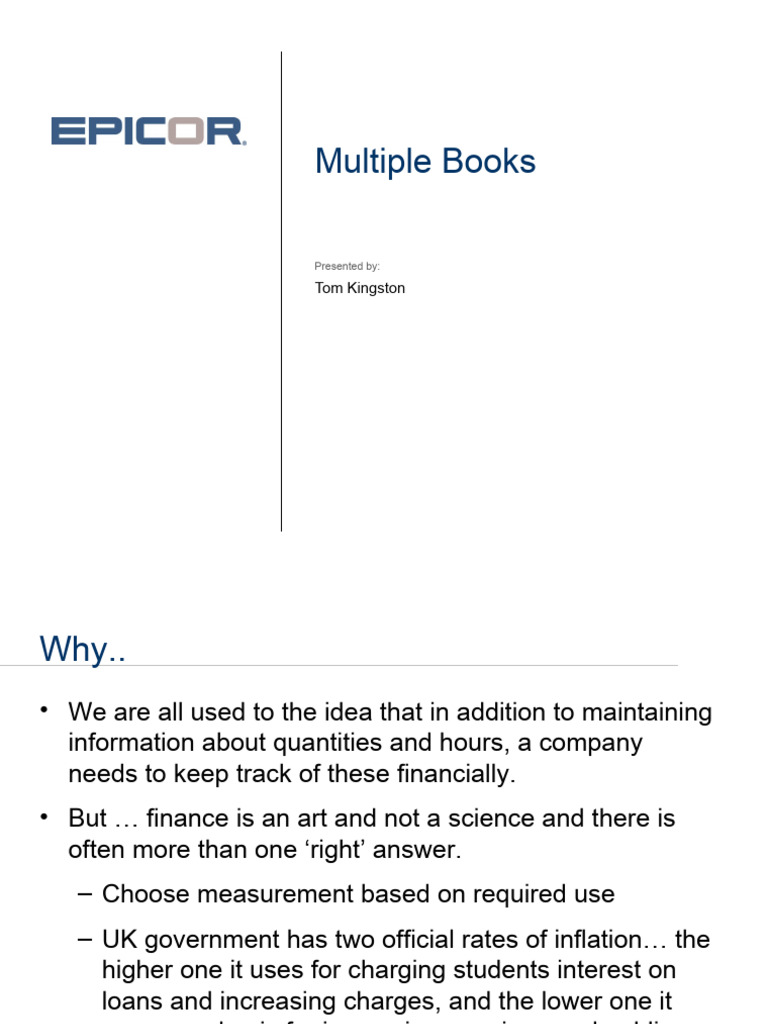 Epicor 9 Multiple Books - Extended | PDF | Depreciation | Currency