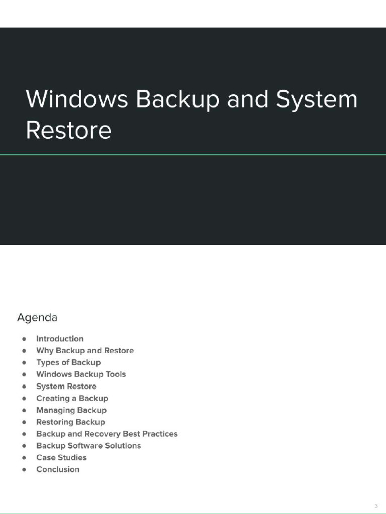 Win Backup and Restore | PDF