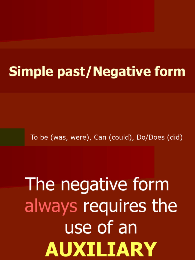 Simple Past Negative Form 2024 | PDF | Verb | Morphology