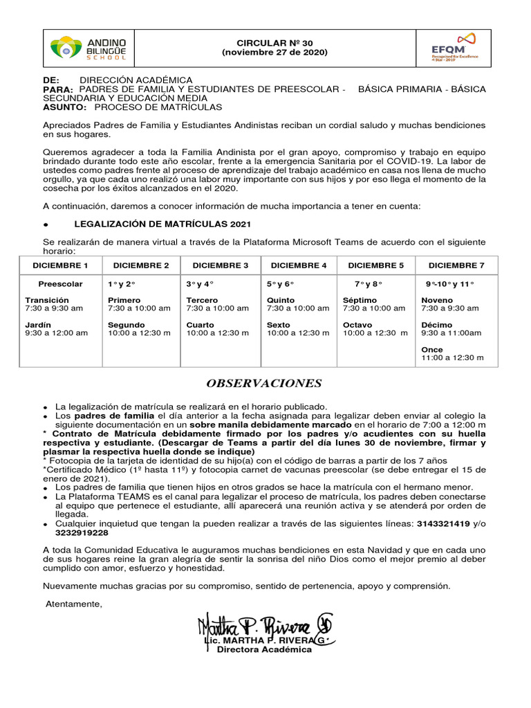 Circular #31 | PDF | Educación de la primera infancia