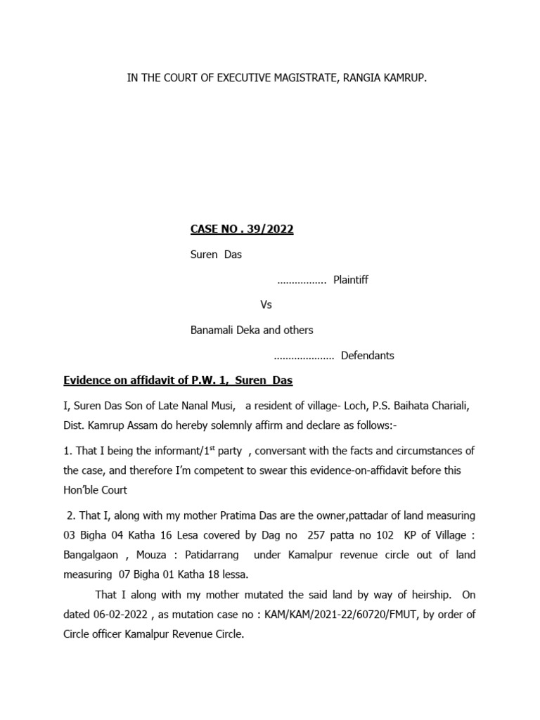 145 Affidavit | PDF | Affidavit | Justice