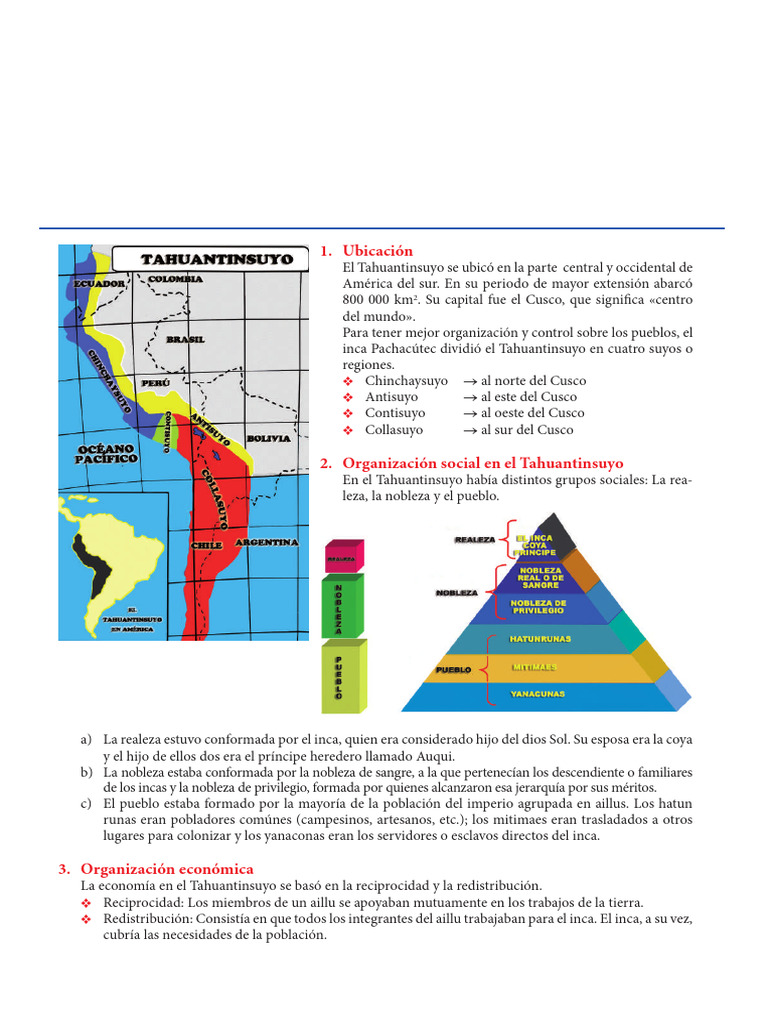 El Tawantinsuyo para Tercer Grado de Primaria 2 | PDF | Imperio Inca | Andes
