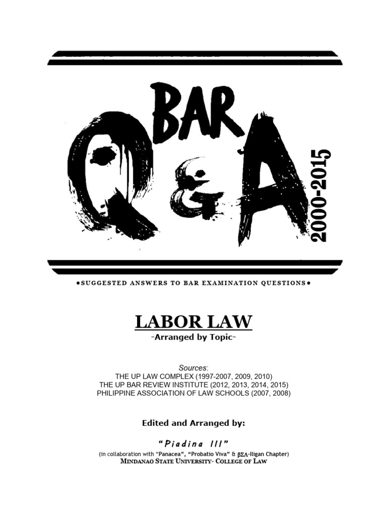 Labor - Bar Q & A 2000-2015 | PDF | Strike Action | Collective Agreement