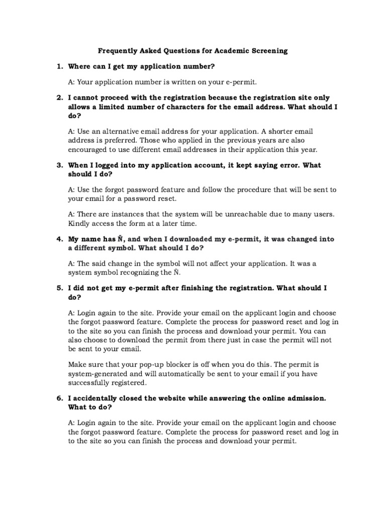 Frequently Asked Questions For Academic Screening | PDF | Password | Login