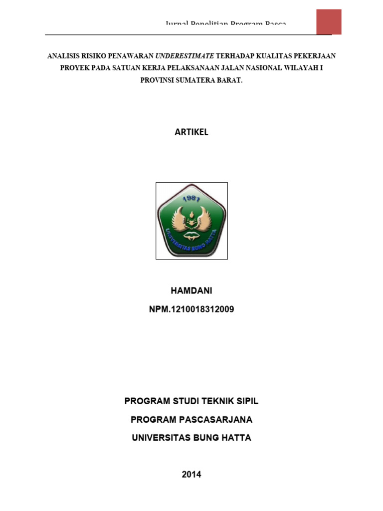 Artikel: Jurnal Penelitian Program Pasca | PDF