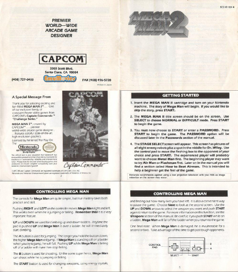 Mega Man 2 Game Manual | PDF