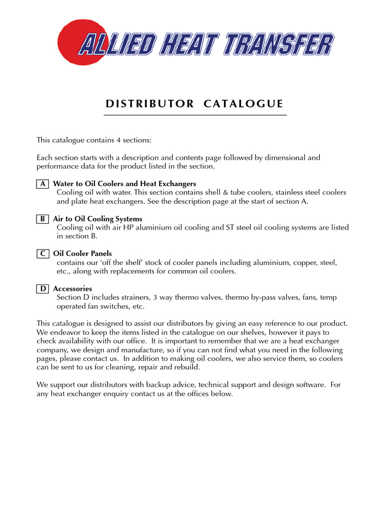 Allied Heat Transfer | PDF | Valve | Sheet Metal