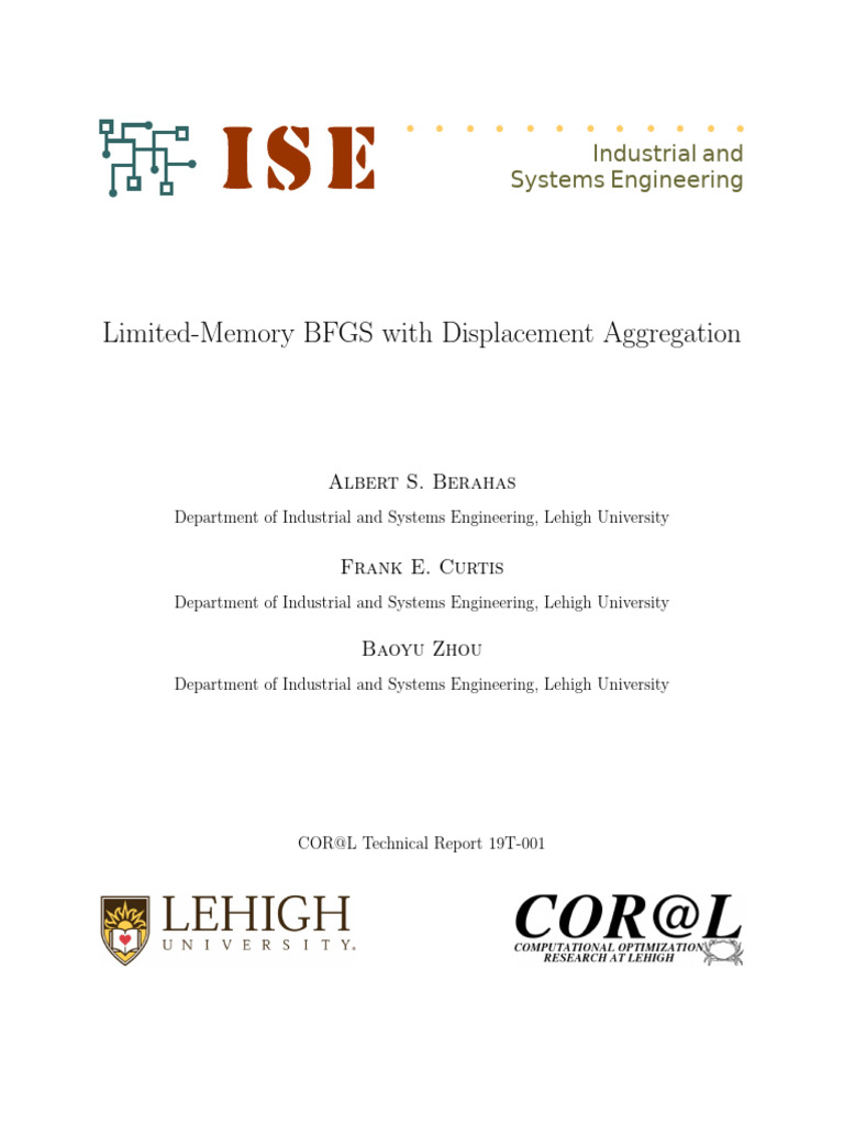 Limited-Memory BFGS With Displacement Aggregation | PDF | Algorithms ...