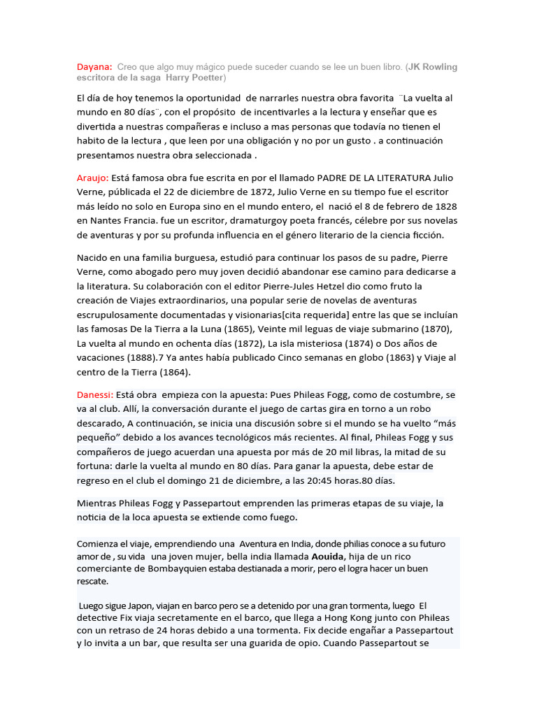 80 Días | PDF | Al rededor del mundo en ochenta días | Julio Verne