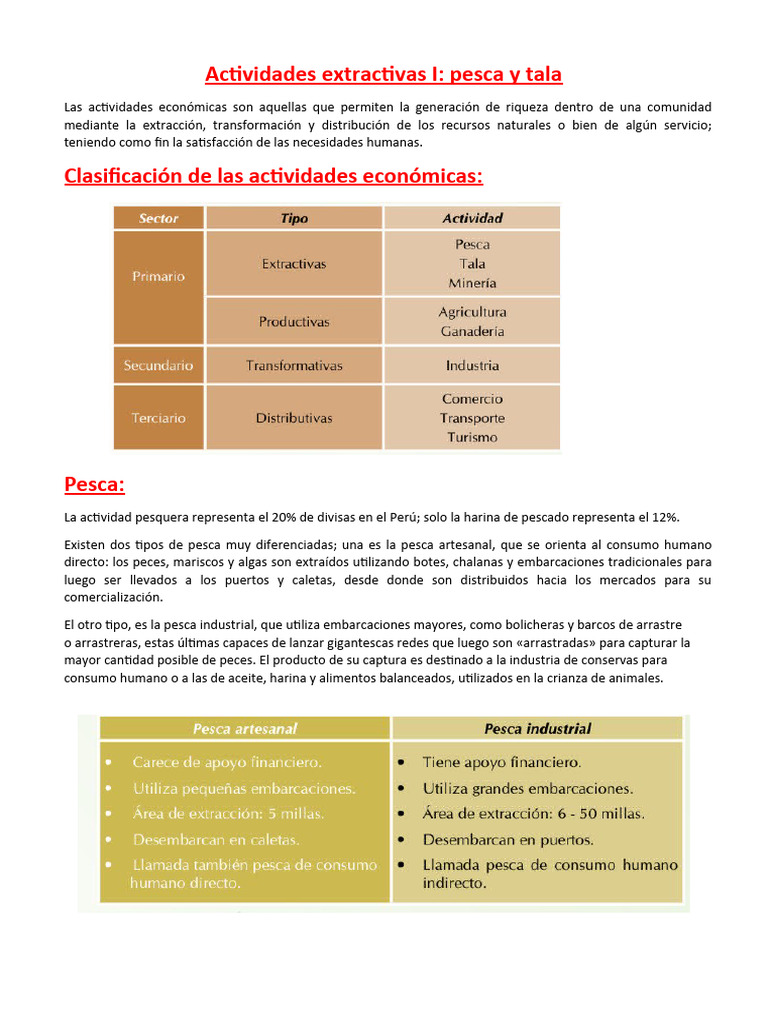 Actividades Extractivas Del Perú | PDF | Perú | Petróleo