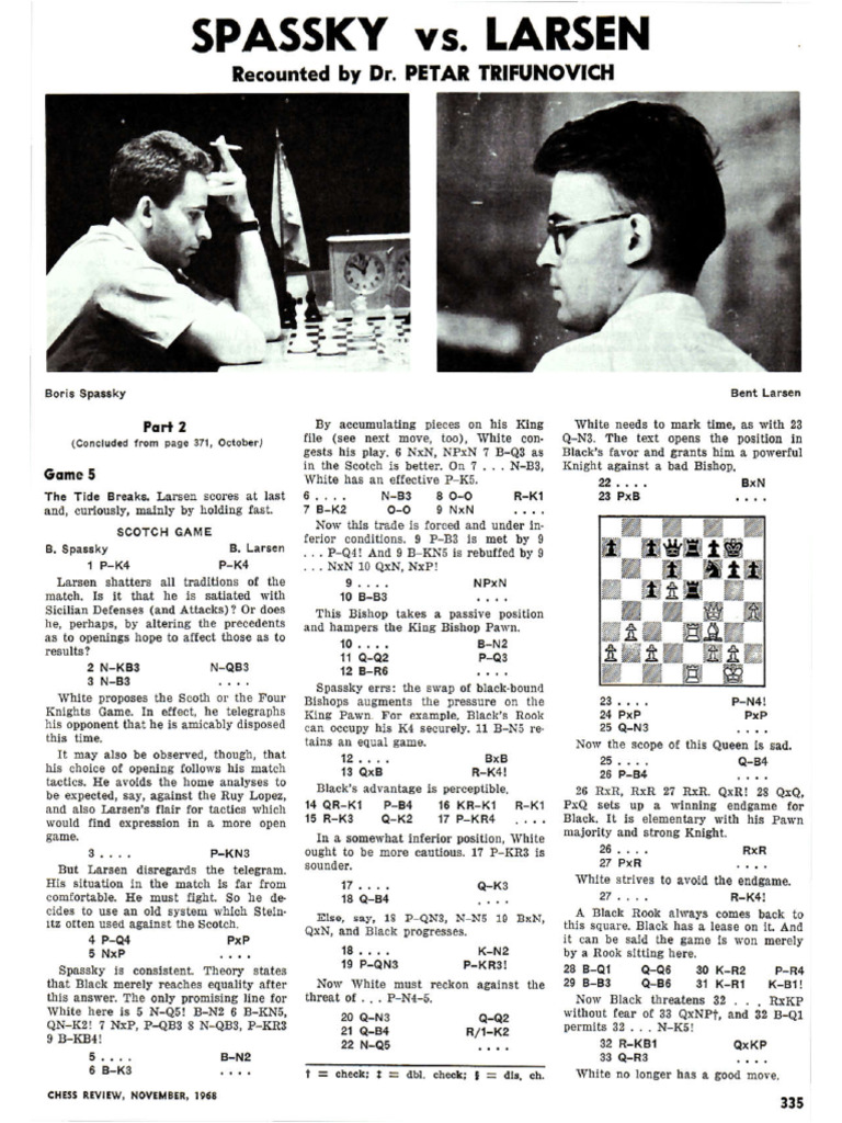 Chess Spassky-Larsen 1968 Part 2 | PDF
