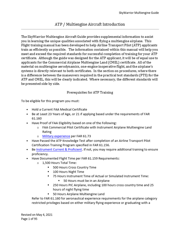 Multiengine ATP Training Guide | PDF | Flight Control Surfaces | Aircraft