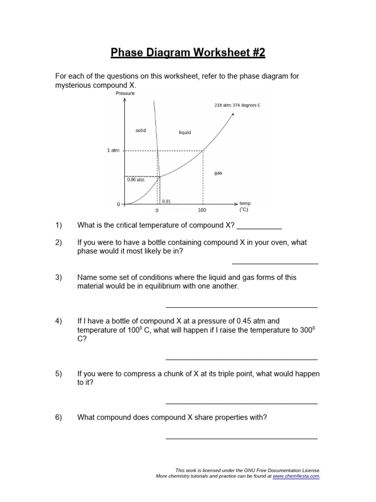 Phase Diagram Worksheet 2 | PDF | Phase (Matter) | Phase Diagram