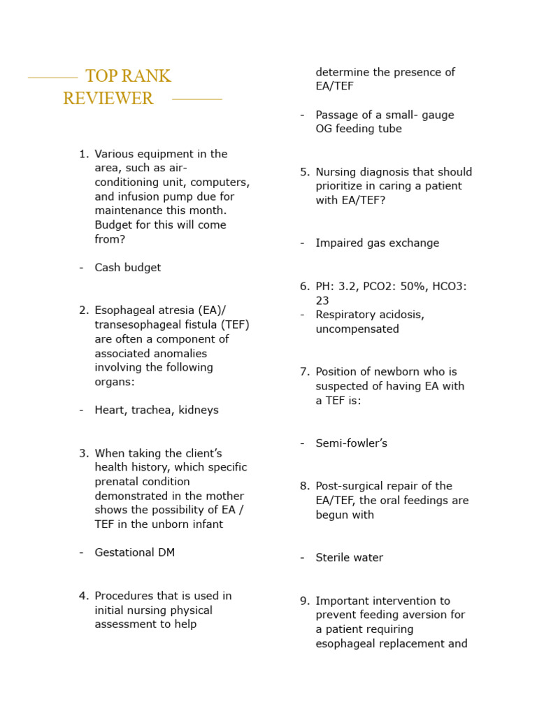 TOP RANK REVIEWER | PDF | Medical Specialties | Health Care