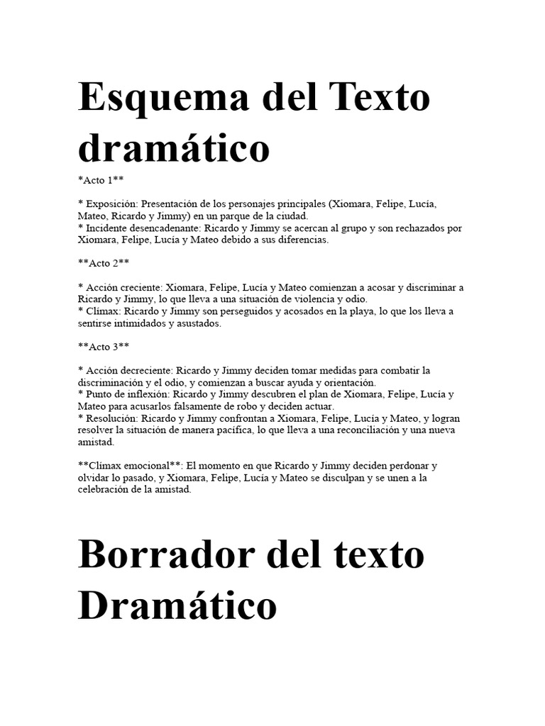 Esquema de texto Dramático | PDF