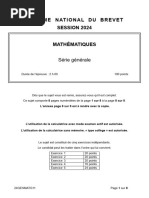 Sujet Brevet Maths 2024 avec Corrigé | PDF | Roulette