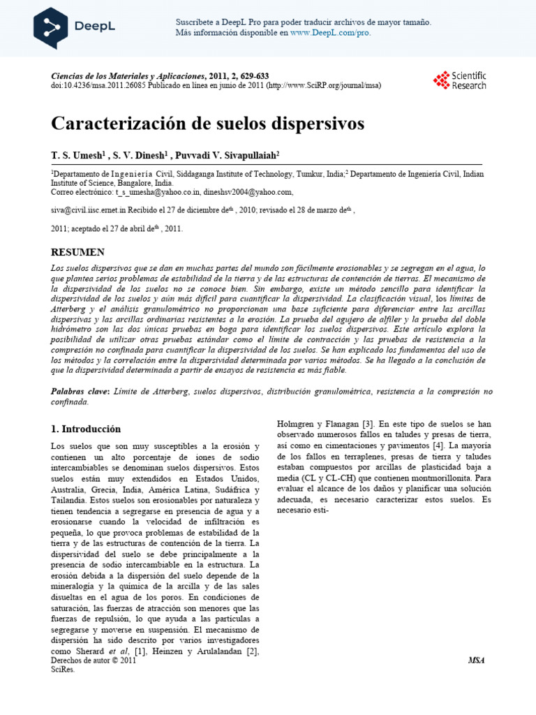 Characterization of Dispersive Soils Es | PDF | Erosión | Suelo