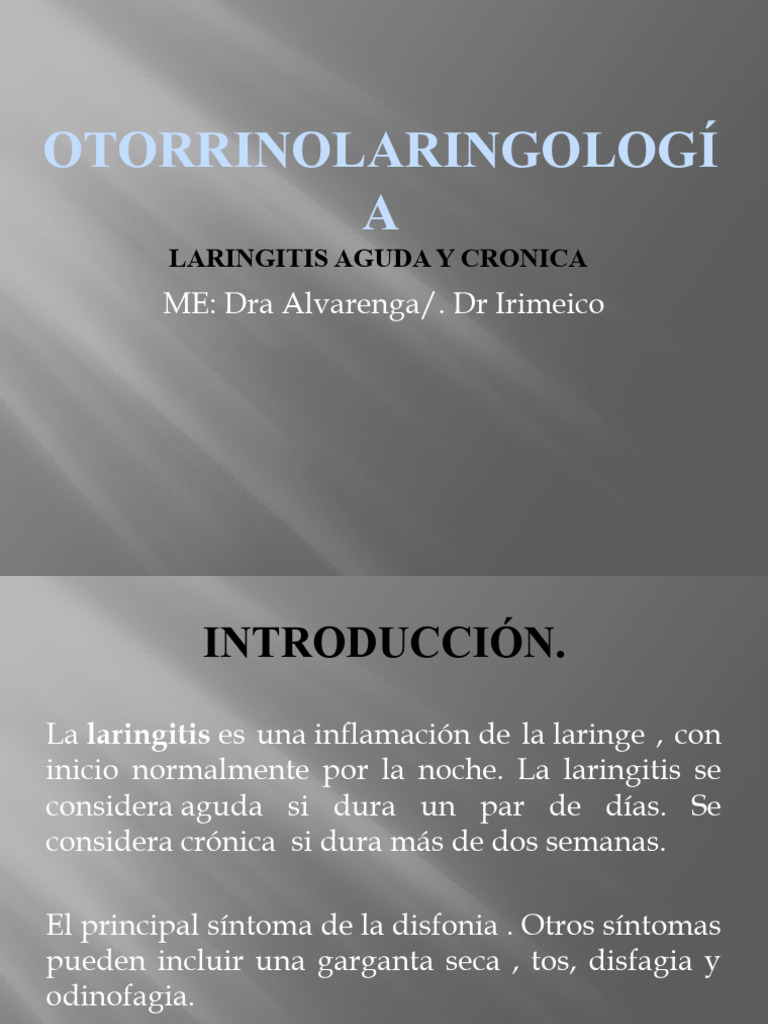 Laringitis Aguda y Cronica | Descargar gratis PDF | Laringe | Tos
