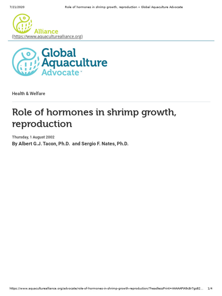 role-of-hormones-in-shrimp-growth-reproduction | PDF | Hormone ...