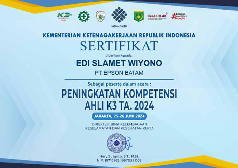 Edi Slamet Wiyono PT Epson Batam | PDF