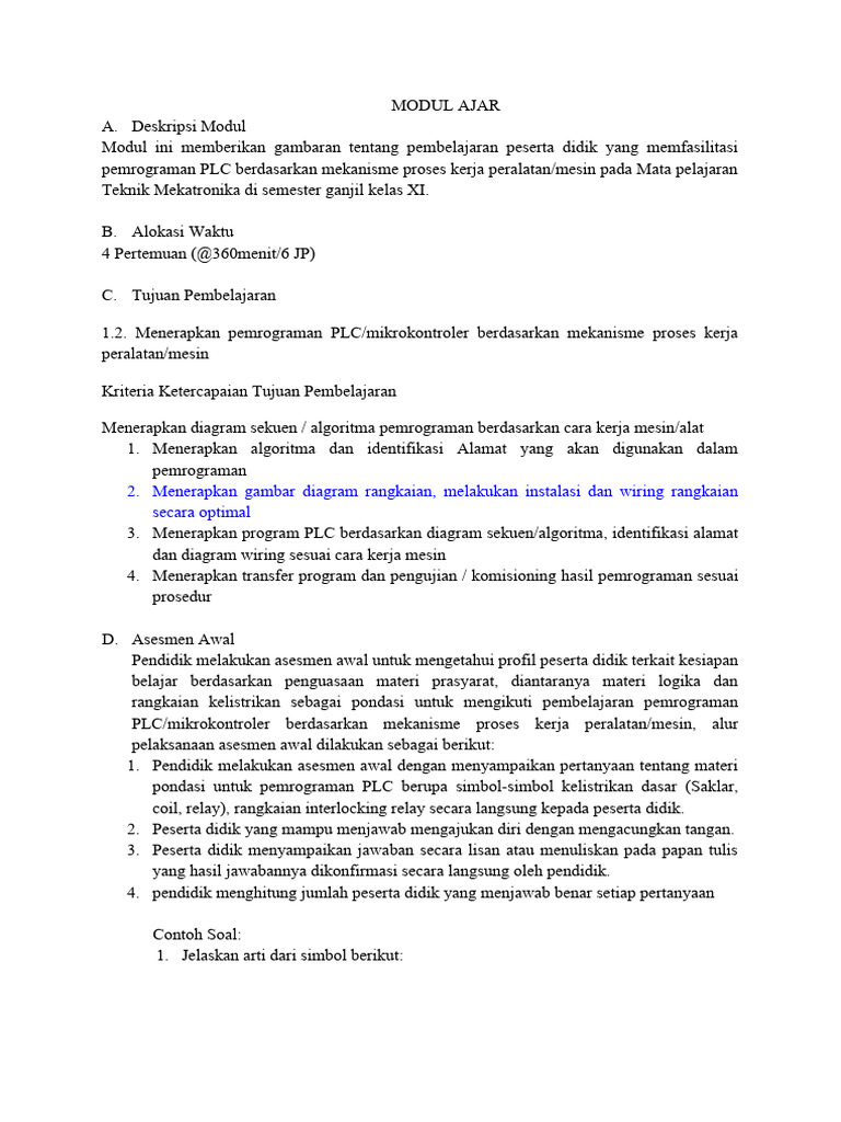 Contoh Modul Ajar | PDF