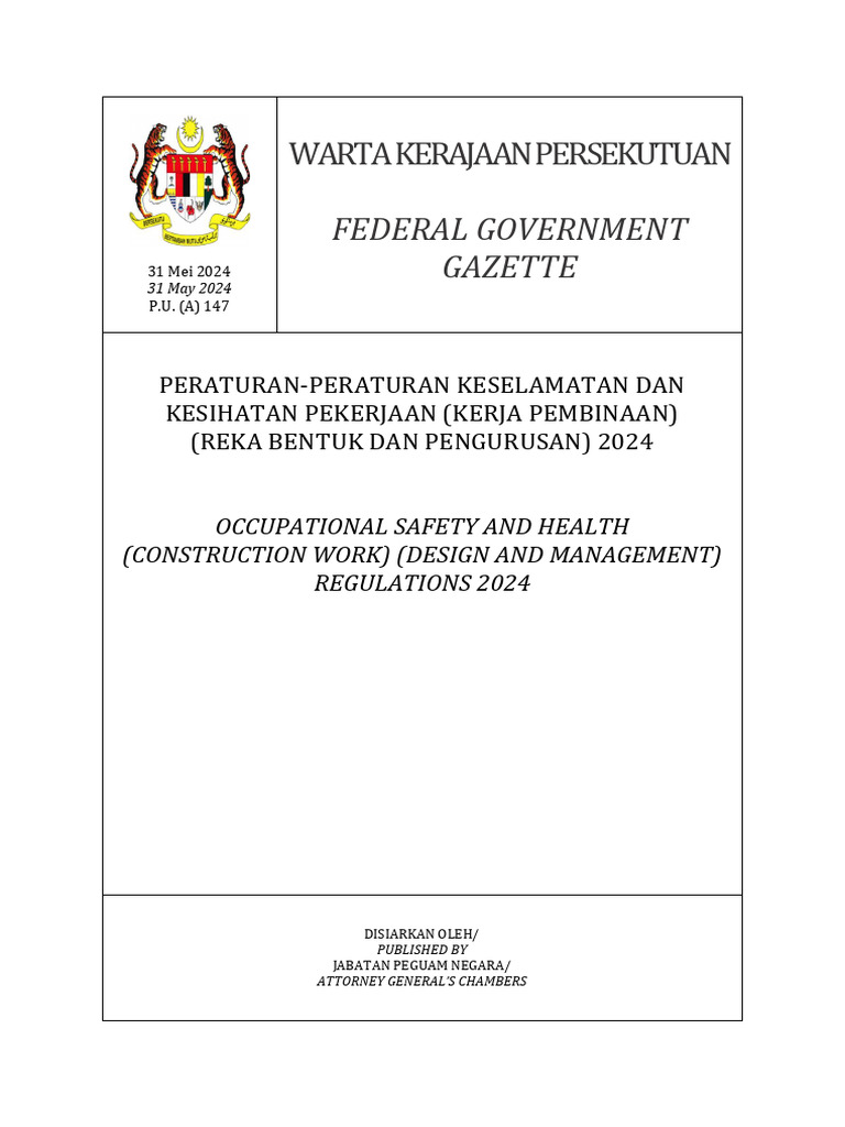 Construction Safety Regulations 2024 | PDF | Occupational Safety And ...