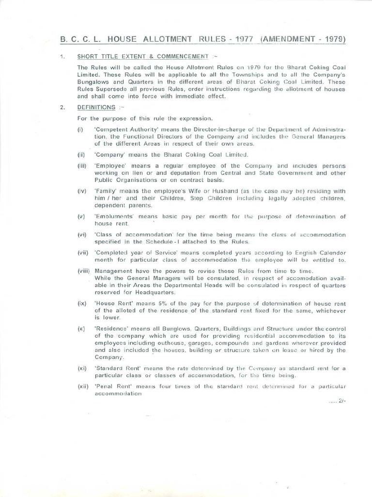 House Allotment Rules | PDF