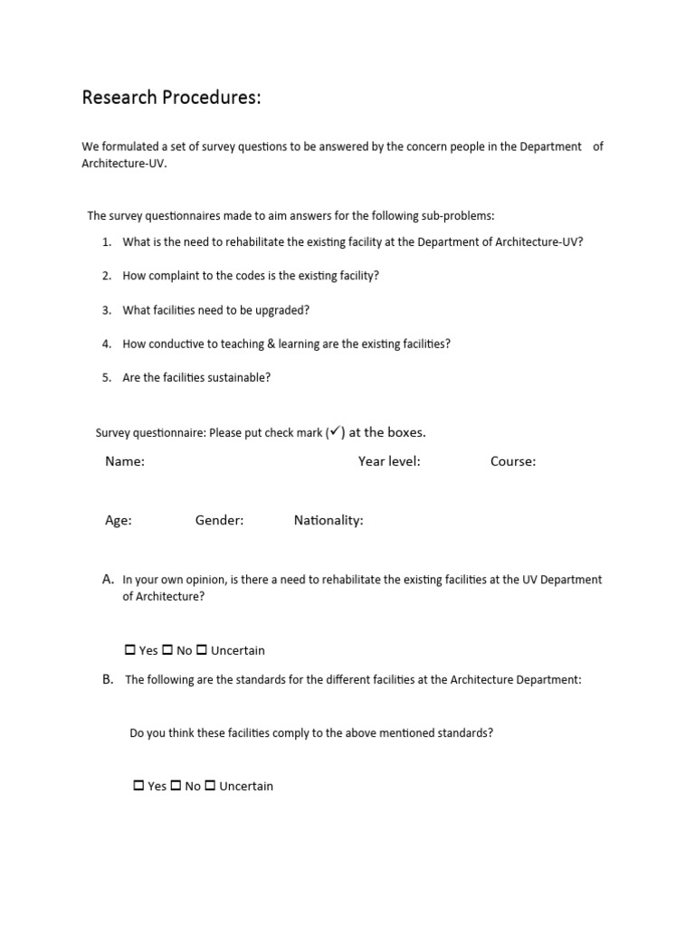 Research Procedures | PDF