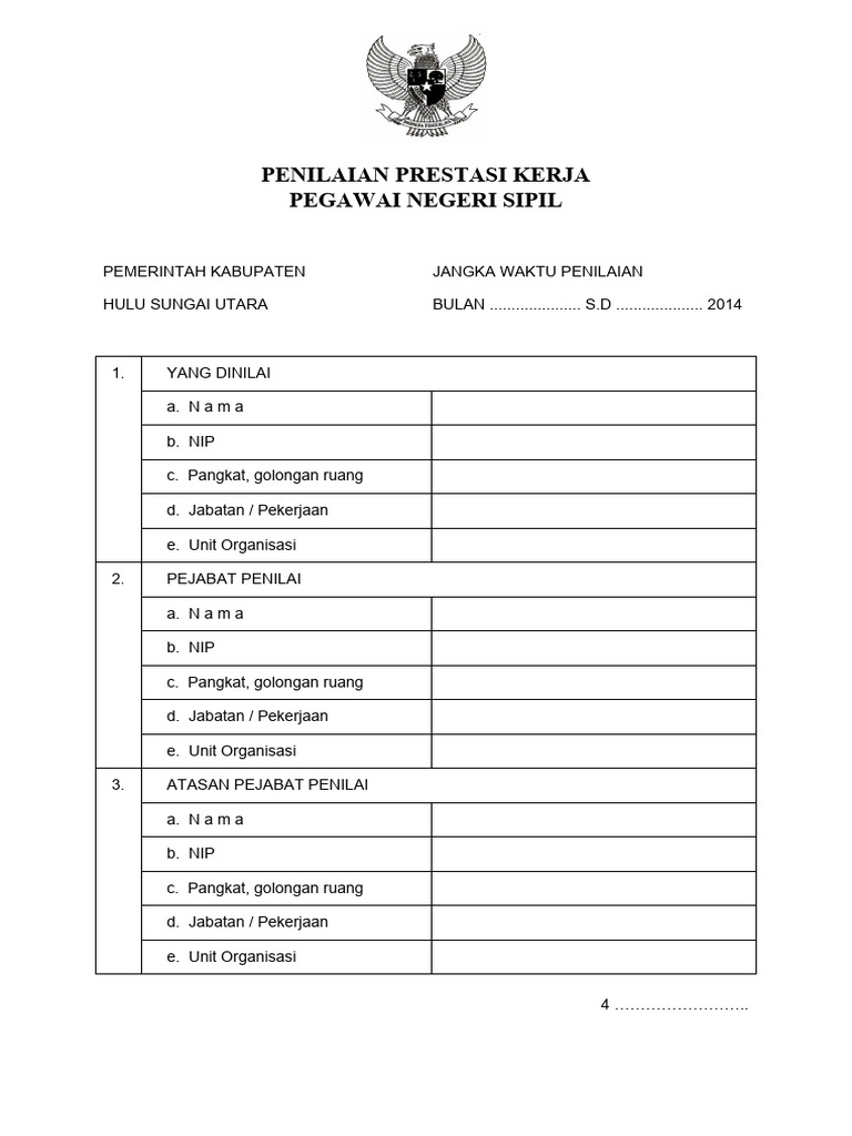 Form Penilaian Prestasi Kerja | PDF | Karier & Perkembangan | Bisnis