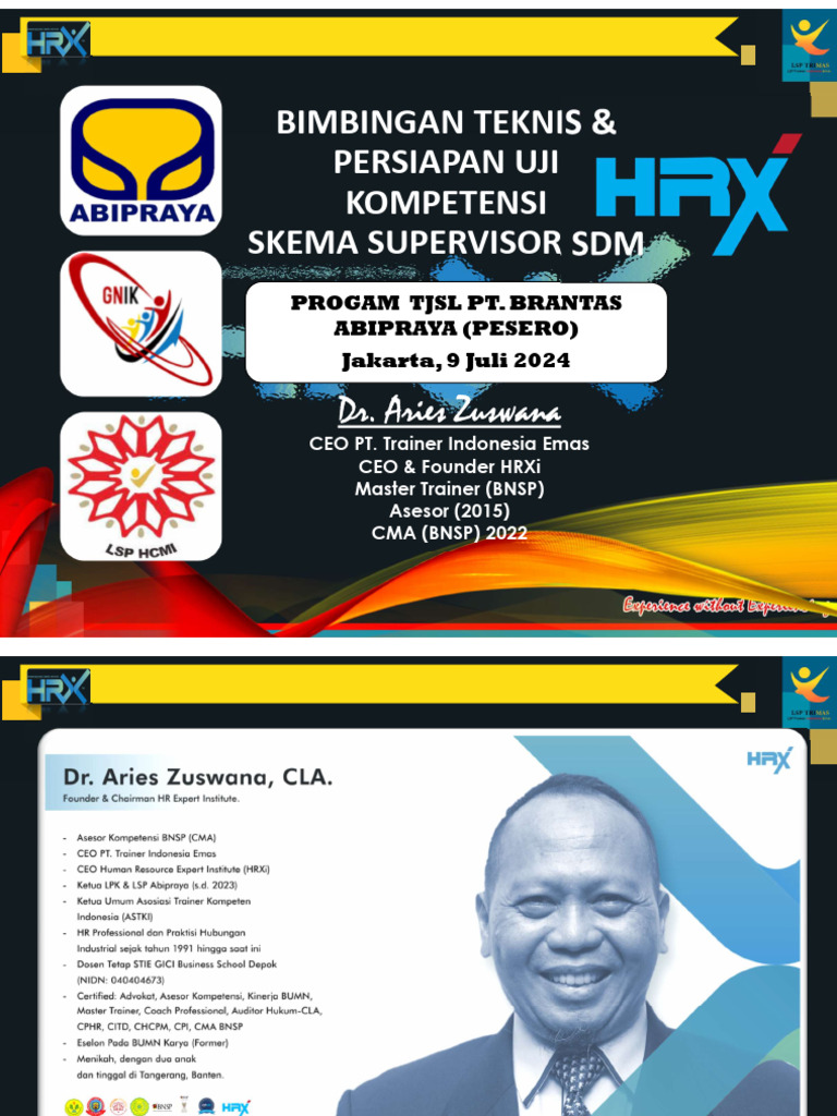 Materi Bimtek Skema SPV SDM TJSL Brap - LSP Hcmi - 2024 | PDF