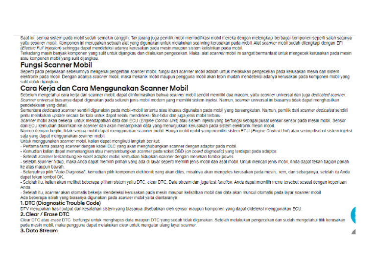 Cara Menggunakan Scan Tool | PDF