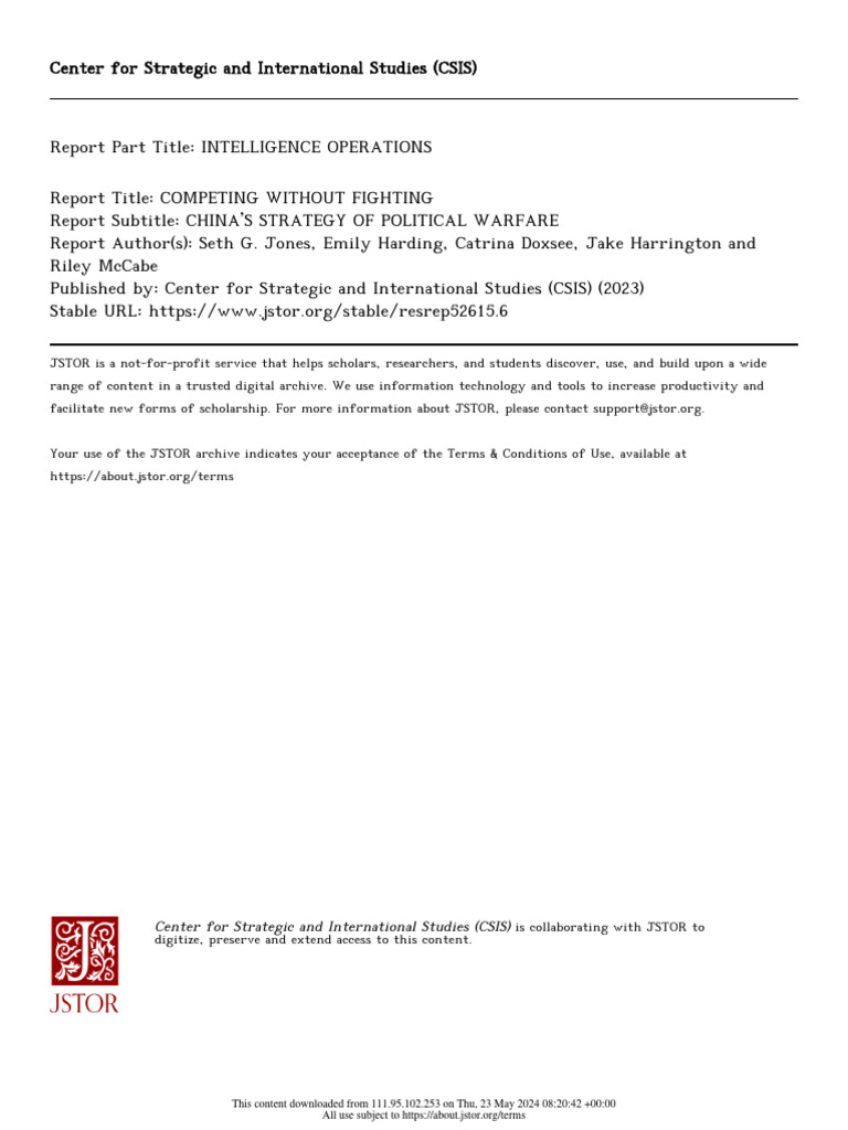 Competing Without Fighting Pdf Center For Strategic And