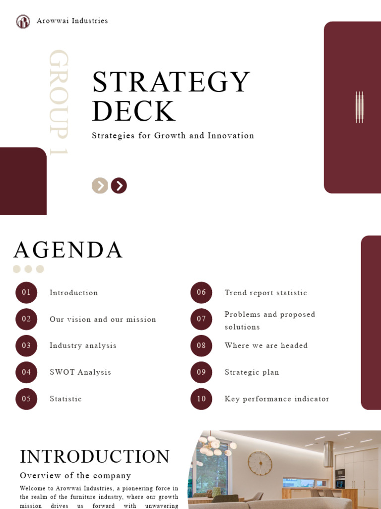 White and Maroon Red Simple Business Strategy Deck Presentation | PDF