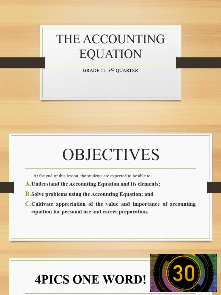 Grade 11 Accounting Equation Guide | PDF | Equity (Finance) | Financial ...